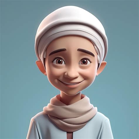 Um personagem de desenho animado um fundo azul e um lenço branco