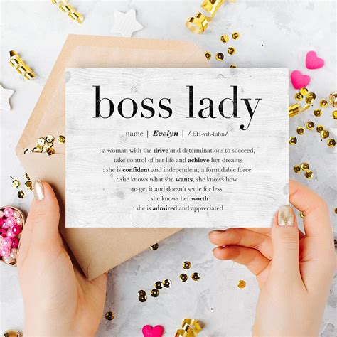 Personalized Boss Lady Card Printable Girl Boss Babe Card Etsy