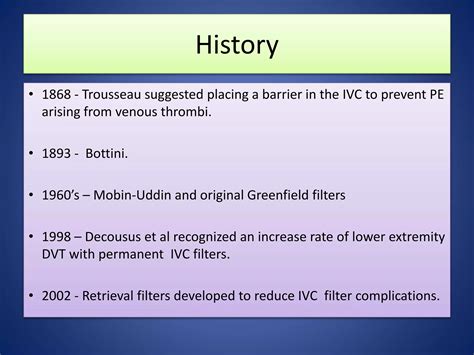Prophylatic Inferior Vena Cava Ivc Filters In Trauma Pptx