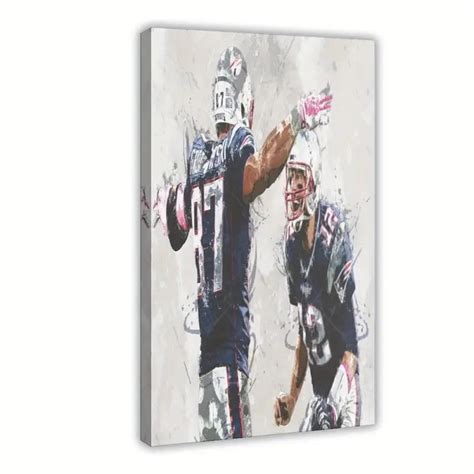 Tom Brady And Rob Gronkowski Patriots Custom 16x24 Canvas Pristine Auction