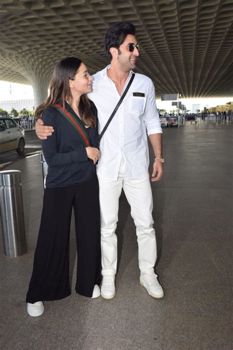 In Pics Ranbir Kapoor Sports Clean Shaven Look As He Gets Papped With Alia Bhatt At Airport