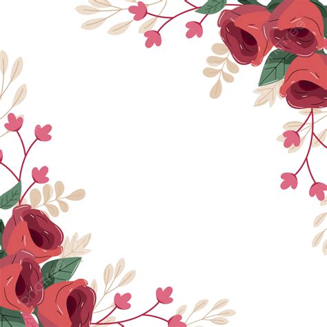 Red Flowers Clip Art Border