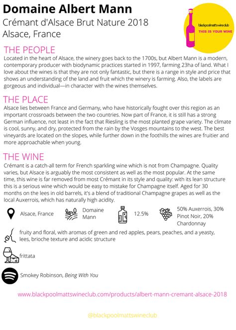 Domaine Albert Mann Crémant Dalsace Brut Nature 2018 Blackpoolmatts