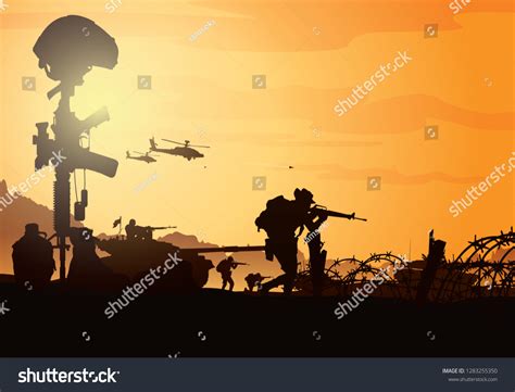 Military Vector Illustration Army Background Stock Vector Royalty Free