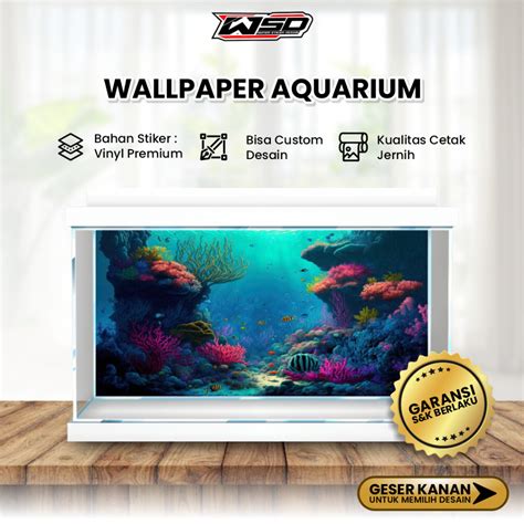 Jual Background Aquarium Stiker Hiasan Wallpapper Dasar Aquascape