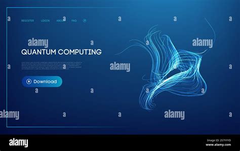 Quantum Computing Abstract Background With Digital Blue Lines Stock