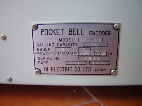 Paging Encoder 20g Ampl Mixer Oi Electric Co Ltd Yokohama Build Radiomuseum