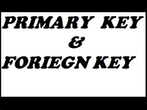 Primary Key And Foreign Key In DBMS YouTube