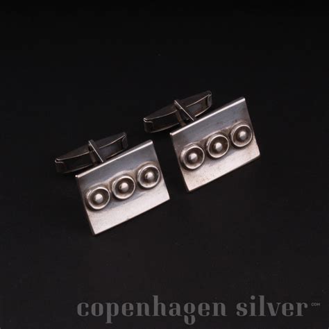 Vintage Art Deco Silver Cufflinks Copenhagen Silver