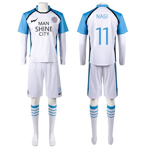 Anime Blue Lock Manshine City Seishiro Nagi White Jersey Uniform No11