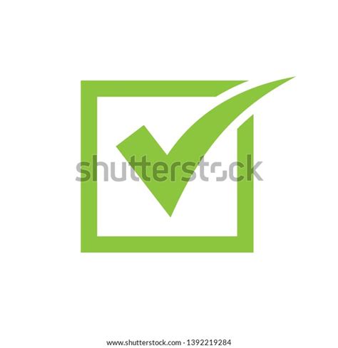 Green Check Mark Icon Box Tick Stock Vector Royalty Free 1392219284