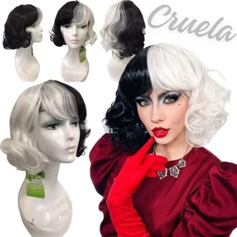 Peruca De Fibra Orgânica Cruela Dalmatas Personagem Wig Cap Mercadolivre