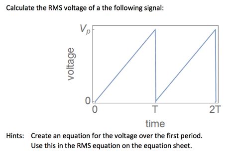 Calculate The Rms Voltage Of A The Following Signa