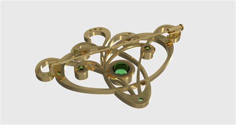 Stl File Art Noveau Brooch・3d Printer Model To Download・cults