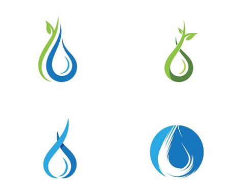 워터 드롭 로고 템플릿 프리미엄 벡터