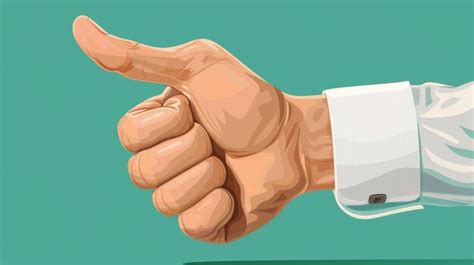 Illustration Of A Hand Giving A Thumbs Up Gesture Set Against A Solid