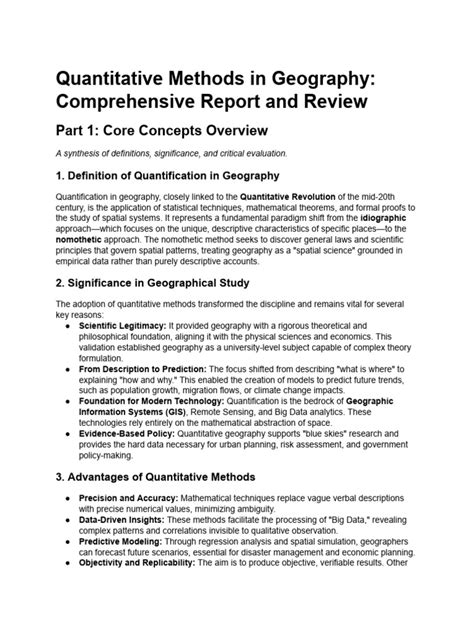 Quantitative Methods In Geography Comprehensive R Pdf Geography