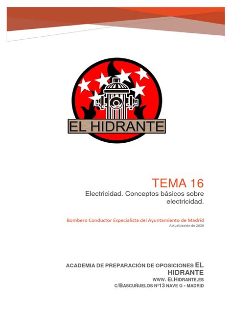Tema 16 Y 17 Conceptos El茅ctricos Pdf Energia Electrica