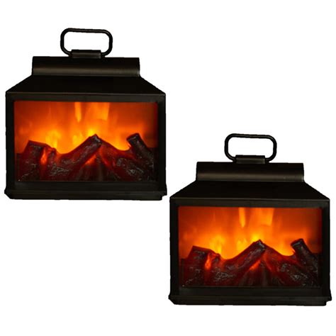 Annas Collection Sfeerhaard Mini Led Zwart L18 X B9 X H16 Cm