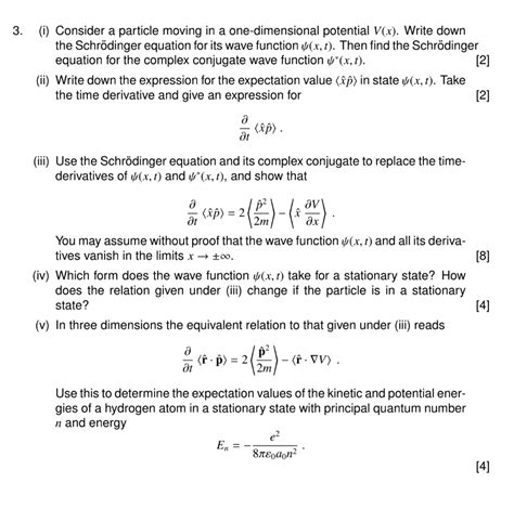 Solved I Consider A Particle Moving In A One Dimensional