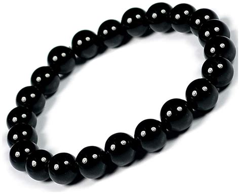 Buy Rebuy Natural Black Obsidian Bracelet Crystal Reiki Healing Stone 8
