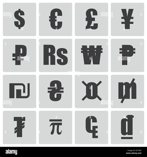 Vector Black Currency Symbols Set Stock Vector Image And Art Alamy