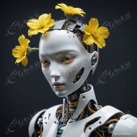 插着四朵花的智能机器人ai图片下载 红动中国