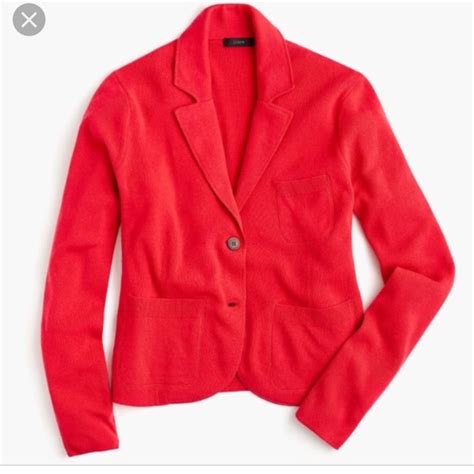 J Crew Sweaters Jcrew Cropped Sweater Blazer Nwt Small Red Poshmark
