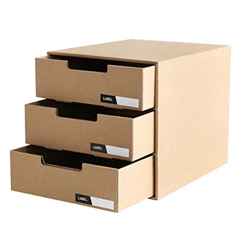 Topbathy Kraft Paper Desktop Storage Box File Storage Consolidation Box
