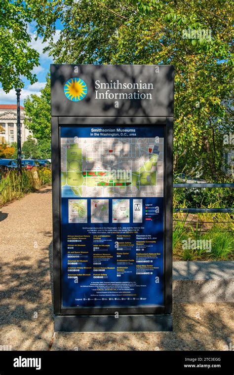 Information Map Of Locations Of Smithsonian Museums In Washington DC