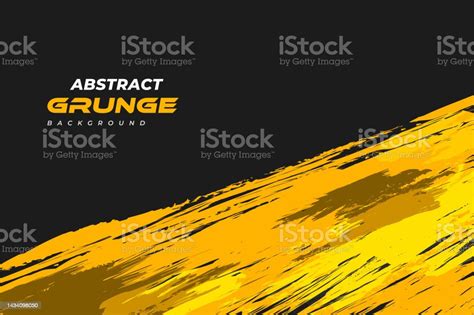추상 검정색과 노란색 그런 지 배경 배너에 대한 브러시 획 그림입니다 디자인을위한 스크래치 및 텍스처 요소 0명에 대한 스톡 벡터 아트 및 기타 이미지 Istock