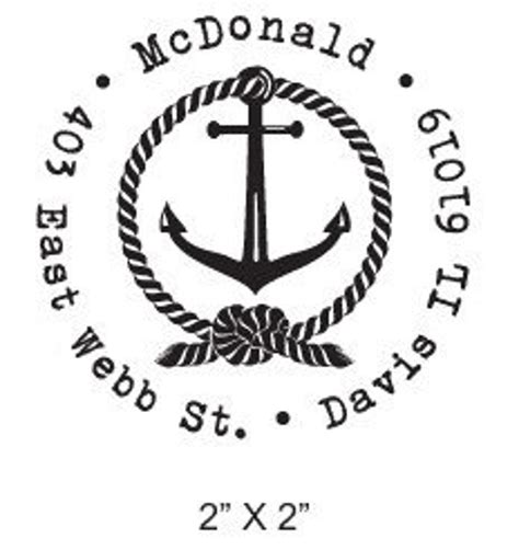Anchor Custom Return Address Rubber Stamp 114 Etsy