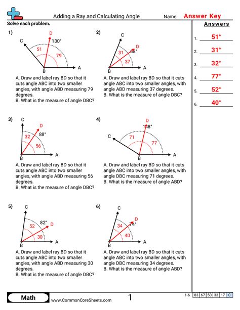 4th Grade Angles Worksheets