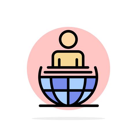 Global Process Business International Modern Abstract Circle Background Flat Color Icon 17980491