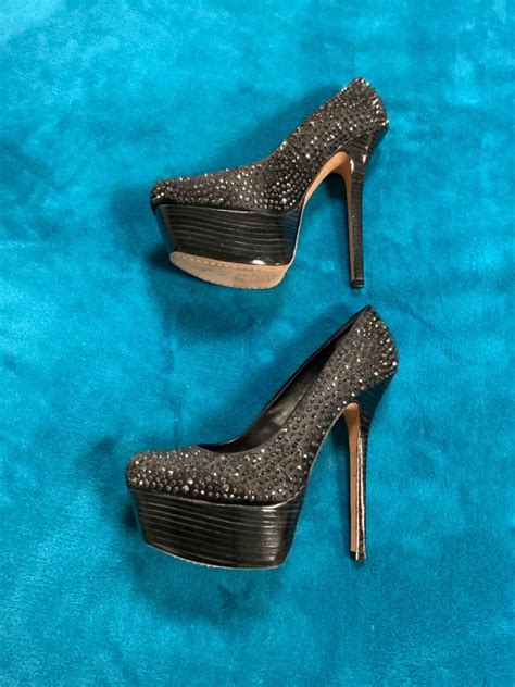Alice Olivia Stoned Spiked Stiletto Shoes Heels Pla Gem