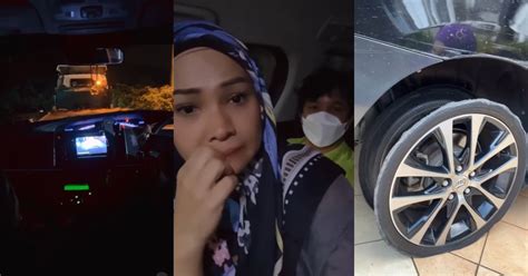 Zarina Zainuddin Kongsi Detik Cemas Tayar Meletup Di Highway Jangan
