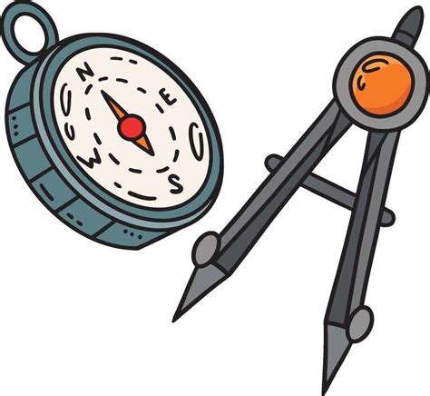 Compass Cartoon Colored Clipart Illustration 49083533 Vector Art At