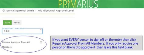 Gl Journal Approval Levels