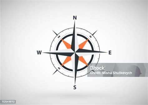 Vecteur De Licône De Boussole Simple Plat Symbole Compas Dessin