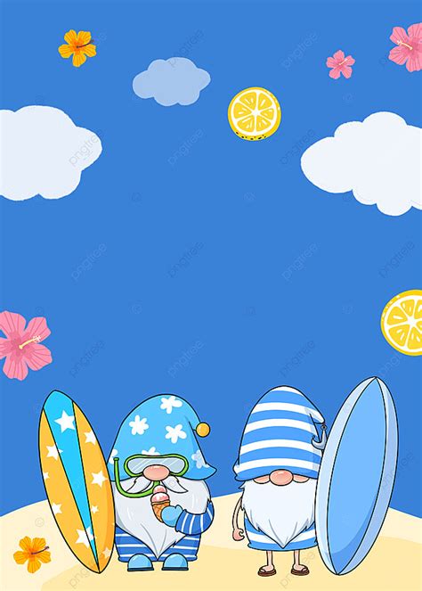 여름 서핑 해변 하늘색 배경 배경 화면 및 일러스트 무료 다운로드 Pngtree