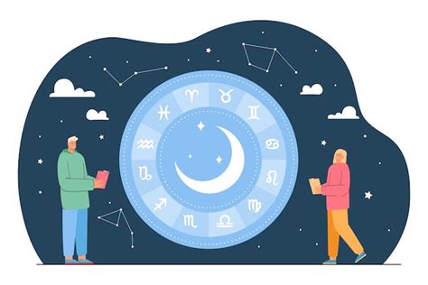 조디악 별자리 일러스트 세트 프리미엄 벡터