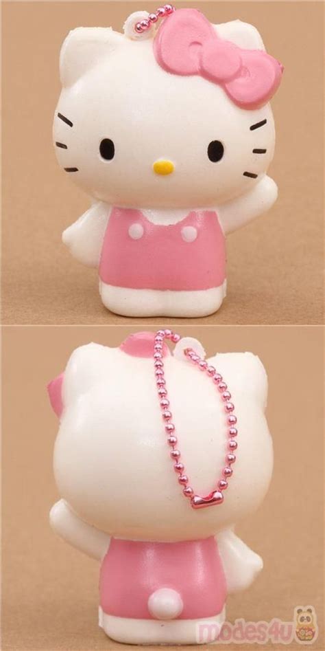 Simpatico Ciondolo Squishy Hello Kitty Kawaii Con Fiocco Rosa Hello