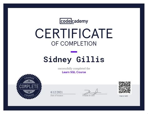 Sidney G On Linkedin Datascience Sqlite Codecademy