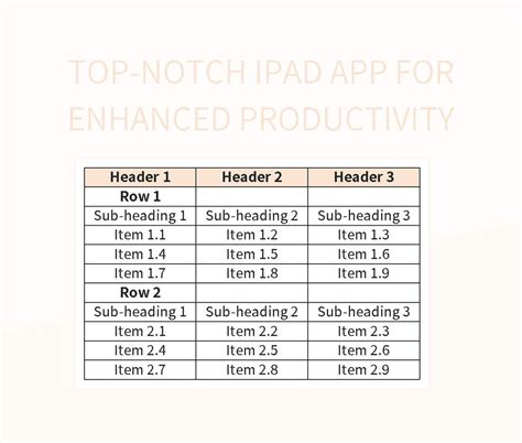 Free Ipad Templates For Google Sheets And Microsoft Excel Slidesdocs