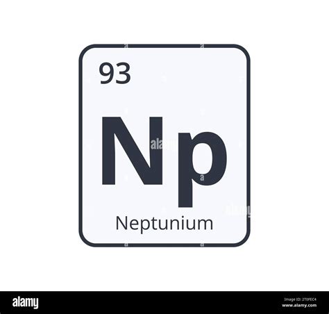 Neptunium Chemical Symbol Graphic For Science Designs Stock Vector