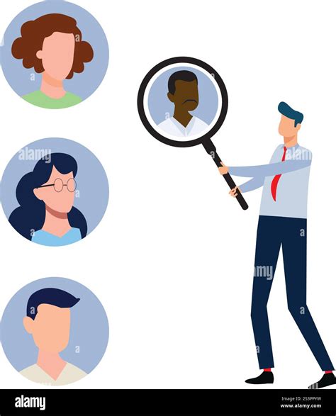 Magnifying Glass Searching Job Offer Stock Vector Images Alamy