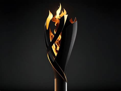 Premium Ai Image Abstract Olympic Torch On Black Background