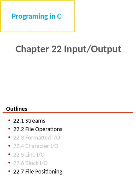 19 chapter22 input and output 精简简版 ppt pdf pointer computer