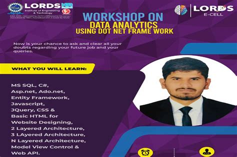 Workshop On Data Analytics Using Net Framework Lords Institute Of Engineering And Technology