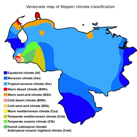 Mapa De Venezuela Con La Clasificación Climática De Köppen